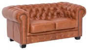 furniture-nabytek.cz - Chesterfield 2místná pohovka z pravé kůže vintage světle hnědá
