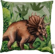 Dekorační polštářek TRICERATOPS 40x40 cm, zelený
