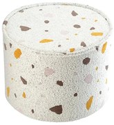 Bílý dětský puf z textilie bouclé/žinylkový Terrazzo – Wigiwama