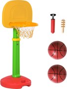 HOMCOM Dětský Nastavitelný Basketbalový Koš s 2 Míči a Pumpičkou pro Děti 3+ Hračky na Sport do Interiéru a Exteriéru 52,5x44x120-160 cm Vícebarevný |