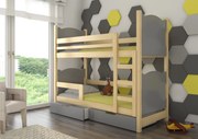 ADRK Furniture Patrová postel pro dvě osoby s matracemi MARABA CH-Mar-PIN+GRA-D047