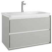 Ideal Standard Connect Air - Umyvadlová skříňka 80x44x52 cm, 2 zásuvky, lesklá světlá šedá/bílá mat E0819EQ