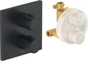 Duravit - Termostatická baterie pod omítku, pro 2 spotřebiče, s tělesem, matná černá TH4200007046