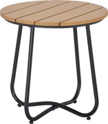 Zaoblený zahradní stůl Outsunny - Elegantní nábytek, stabilní s nastavitelnými nožkami, ideální pro zahradu, terasu a obývací pokoj, ocelový hnědý Ø49