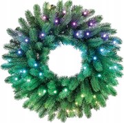 Led věnec Twinkly Pre-lit Wreath 50 Rgb Led, Regal, 60 cm, zelený