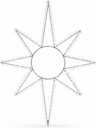 Easy Fix 2D LED světelná hvězda X., 82 × 125 cm, ledově bílá, závěsná, hliník