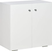 HOMCOM Obývací pokoj Skříňka s 2 Dveřmi a 2 Policemi pro Knihy, Oblečení a Hračky, Moderní Styl 70x39x70 cm Bílá | Aosom