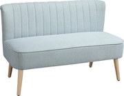 HOMCOM 2místná pohovka, malá čalouněná pohovka s lněným vzhledem do obývacího pokoje či ložnice, světle zelená (117 x 56,5 x 77 cm) | Aosom