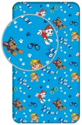 Modré napínací bavlněné dětské prostěradlo na jednolůžko 90x200 cm Paw Patrol – Jerry Fabrics