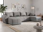 Rozkládací oboustranná sedací souprava do U SEVIO 311x145 cm, šedá + 2 polštářky ZDARMA