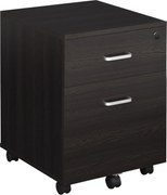 Vinsetto Mobilní Kancelářská Skříň na A4 s Kolečky - Skříň s 2 Zásuvkami a Zámkem 40x45x55,6 cm Wengué | Aosom