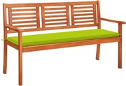 3místná zahradní lavice s poduškou 150 cm masivní eukalyptus 3061007