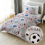 Biante Dětské bavlněné ložní povlečení Sandra SA-646 Fotbal to je hra - na šedém Jednolůžko 140x200 a 70x90 cm