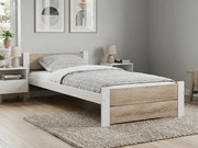Postel IKAROS DOUBLE 80 x 200 cm, bílá/dub sonoma Rošt: S lamelovým roštem, Matrace: Bez matrace