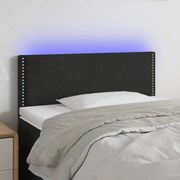 Čelo postele s LED černé 80 x 5 x 78/88 cm samet