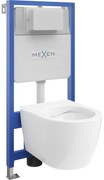 Mexen WC podomítkový set Fenix Slim s WC mísou Carmen, bílý lesk - 6103388XX00