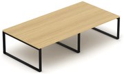 NABYTEK-DESIGNOVY.CZ - DESK32O - Konferenční stůl EPIC (více os.), 320/400cm, ocelová podnož O, (více modulový), dub/černá