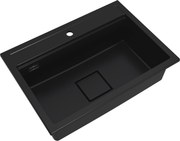 Gamma Quadro 7050, 1-komorový granitový dřez 700x500x220 mm, černá, GMA-ZLE000237