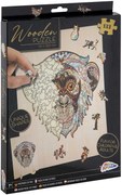 _Ostatní 1_ DŘEVO Puzzle obrysové na desce Opice 133 dílků set skládačka se stojánkem 400073rms