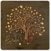 Li-Go "Malý princ" světelný obraz s baterií 62x62cm varianta ovládání: manuál/pohybové čidlo, provedení povrchu: dub