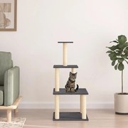 Škrabadlo pro kočky se sisalovými sloupky tmavě šedé 111 cm 171734