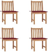 Zahradní židle s poduškami 4 ks masivní teak 3073097