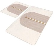 Béžové sametové koupelnové předložky v sadě 2 ks 60x100 cm – Mila Home