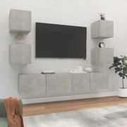Fionshop 263587053 6dílný set Tv skříněk betonově šedý kompozitní dřevo