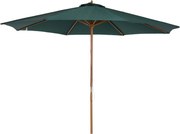 Parasol Outsunny Ø300x250 cm se dřevěným kmenem a navíjecím systémem s 8 žebry pro zahradu, terasu, patio Zelený | Aosom