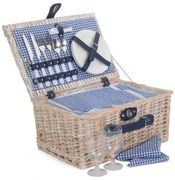 Willow Direct Piknikový koš Blue Gingham proutěný pro 2 osoby