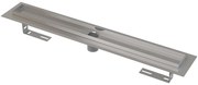 Alca Odtokové žlaby - Sprchový žlab 30 cm, s okrajem pro perforovaný rošt, bez zápachové uzávěry, nerez APZ2001-300