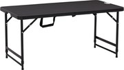 Skládací venkovní stůl Outsunny Plastový 118 x 60 x 74 cm, Odolný proti povětrnostním vlivům, Protiskluzový Bufetový stůl, Stanový stůl, Stůl na balko