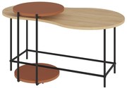 Konferenční stolky s deskou v dubovém dekoru v cihlovo-přírodní barvě v sadě 2 ks 65x103 cm Rosie – Marckeric