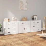 Příborníky 3 ks bílá kompozitní dřevo 3185423