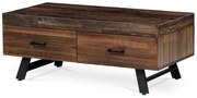 Konferenční stůl, 120x60 cm, MDF deska, dýha borovice, kov, černý lak