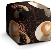 Sablio Taburet Cube Káva - 40x40x40 cm
