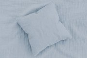 Celoroční mušelínový povlak na polštářek Ice Blue - GOTS Velikost: 40 x 40