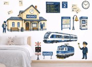 České nádraží samolepky na zeď pro kluky arch 75 x 62 cm