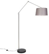 Moderní stojací lampa ocel s odstínem tmavě šedá 45 cm - Editor