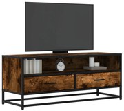 TV skříňka kouřový dub 100x34,5x40 cm kompozitní dřevo a kov