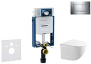 Geberit Kombifix - Set předstěnové instalace, klozetu Gaia a sedátka softclose, tlačítko Sigma20, chrom/chrom mat SANI15CA1119