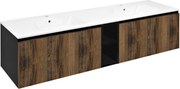 Sapho Lorea - Umyvadlová skříňka 160x46x52 cm, 2x zásuvka, dub collingwood/matná černá LE070-1935-10