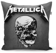 Sablio Polštář METALLICA Lebka Šedá - 40x40 cm