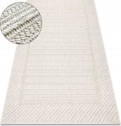 Koberec Plochý Tkaný Jersey Rámeček béžový sisal outdoor smyčka 160x220 cm