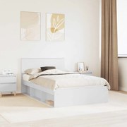 Rám postele s čelo Bílá 120 x 190 cm Kompozitní dřevo 3407895