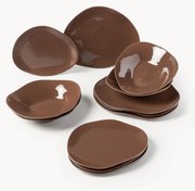 Sada porcelánového nádobí v organickém tvaru Joana, pro 4 osoby, 12 dílů