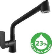 RAV SLEZÁK Vltava dřezová baterie s vytahovací sprškou, 2 proudy černá VTE411.0CMAT