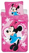 Růžové dětské povlečení na jednolůžko z mikrovlákna 140x200 cm Minnie "Hello" – Jerry Fabrics
