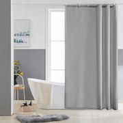 Sprchový Curtain s háčky 200x240, textilní vana, odolný, stylový, elegantní, šedý
