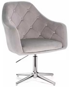 LuxuryForm DESIGN Otočné křeslo ANDORA VELUR na stříbrném kříži - světle šedé